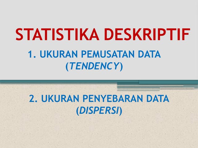 STATISTIKA - 4: Ukuran Pemusatan Data: Range, Variansi, dan Standar ...