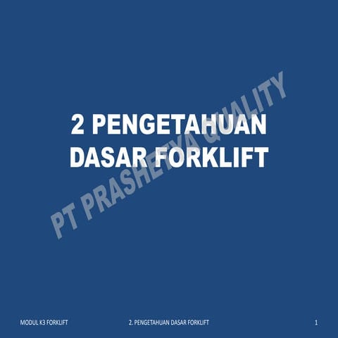 Pelatihan Pengetahuan Dasar Forklift Pdf