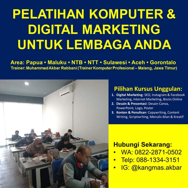 Tempat Kursus Komputer Desain PowerPoint GORONTALO | PPTX