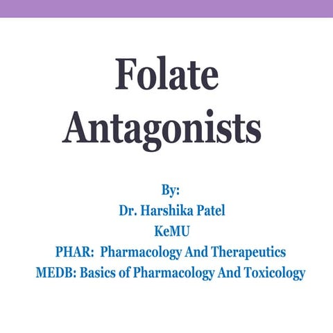2. Folate antagonists.pptx sulfonamides and pyrimidine blockers | PPTX