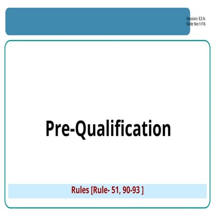 2.Pre-qualification.ppt,PPR TRAINING PPR TRAINING | PPT