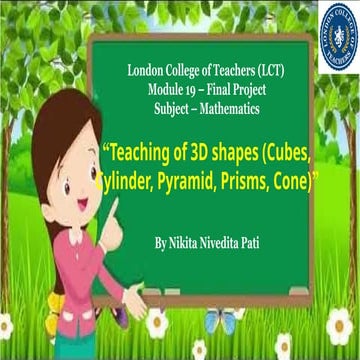 2.Teaching of 3D shapes (Cubes, Cylinder, Pyramid, Prisms, Cone ...
