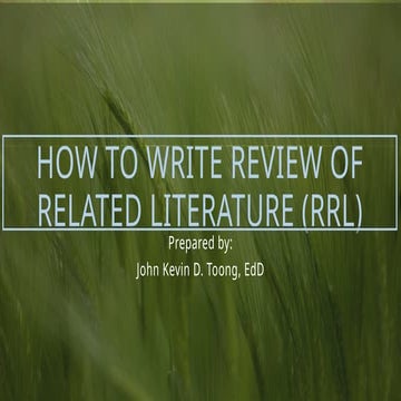 2. How to write review of related literature (RRL)_Theoretical ...