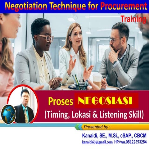 Proses NEGOSIASI_(Timing, Lokasi & Listening Skill)_Training "NEGOTIATION Technique for ...