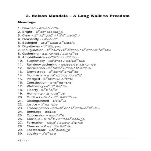 2. Nelson Mandela long walk to fredom notes | DOCX