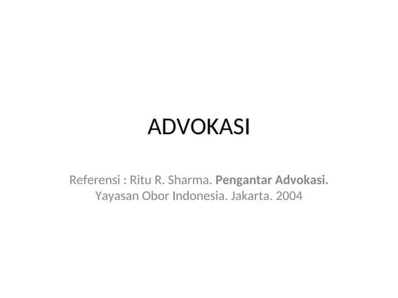 Teori dan Model Advokasi | PDF