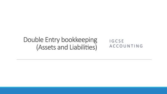 The Accounting Concepts The Double Entry System.ppt