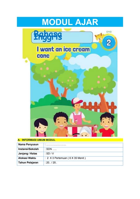 MODUL AJAR BAHASA INDONESIA KELAS 2 BAB 2 KURIKULUM MERDEKA.docx