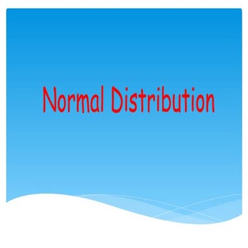 Normal Distribution (Statistics and Probability) | PPTX