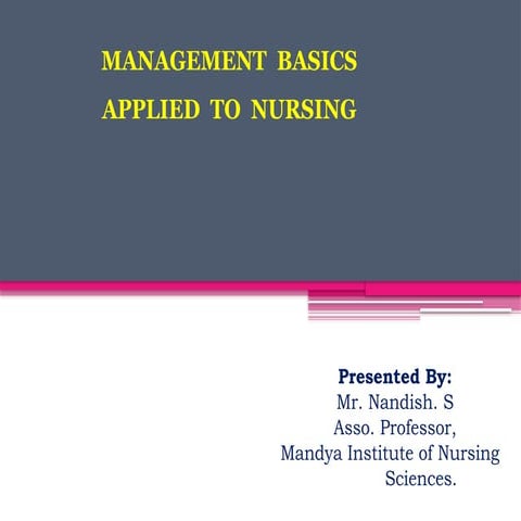 Introduction to Nursing Management | PPSX