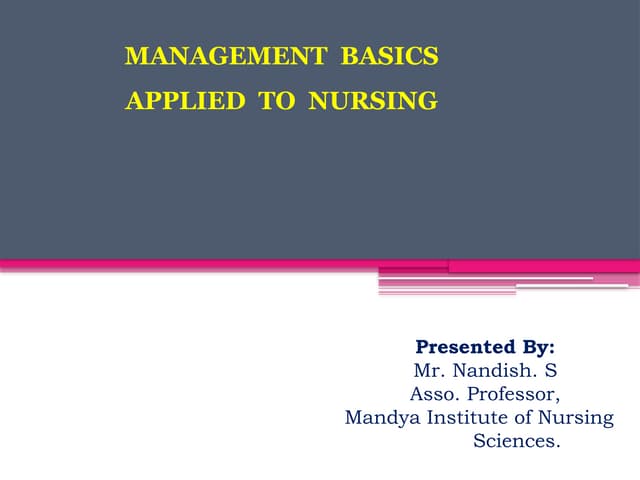 Introduction to Nursing Management | PPSX