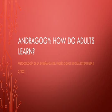 Andragogy presentation to teach english to adults | PPTX