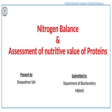 quality of protein , Net Protein utilisation | PPTX