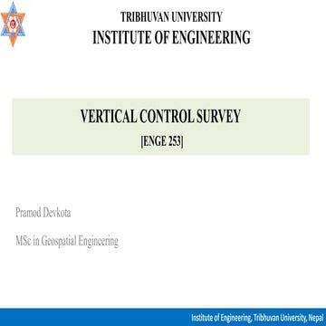 2.3 Vertical control survey TU syllabus ppt inside with noted from ...