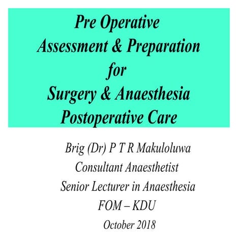 PRE OP pre operative assessment before surgery | PPTX