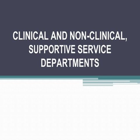 Various departments of the hospital | PPTX