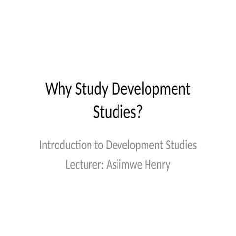 Comprehensive Introduction to Development Studies: Understanding Global ...