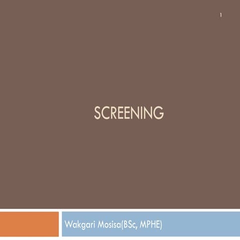 Comprehensive Overview of Medical Screening: Principles, Evaluation ...