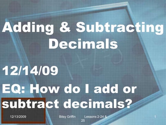 Decimals Add and Subtract | PPT
