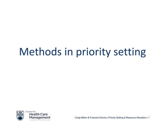 Priority Setting Presentation Freiburg Ppt
