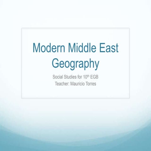 Modern Geo of The Middle East | PPT