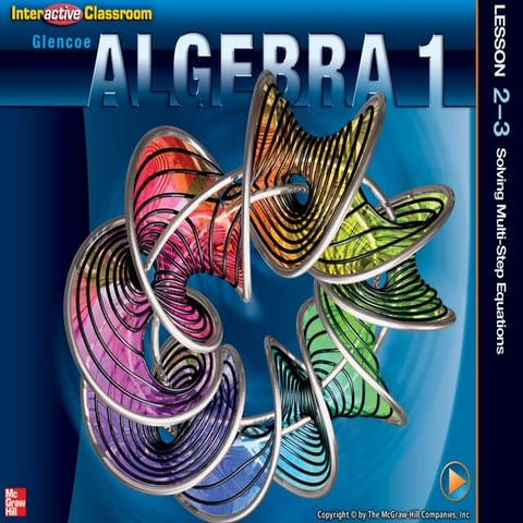 2-3 Multi-step equations glencoe algebra | PPT