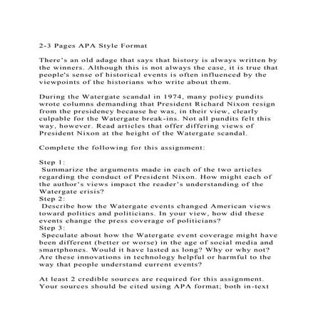 2-3 Pages APA Style FormatThere’s an old adage that says that .docx