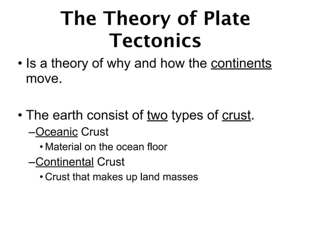 Plate Tectonic Theory | PPTX
