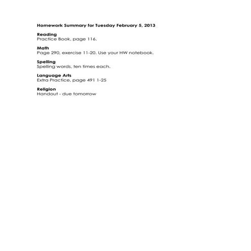 2.5.13 homework tuesday | PDF