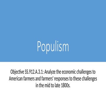 Populism Guided Notes - US History (FL). | PPT
