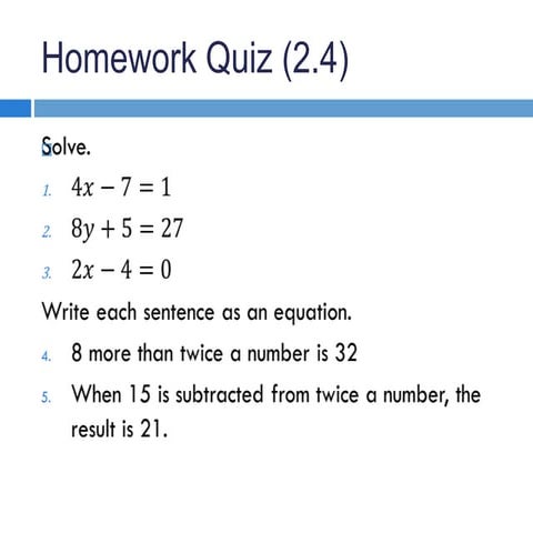 2.6 | PPTX | Homework and Study | Education