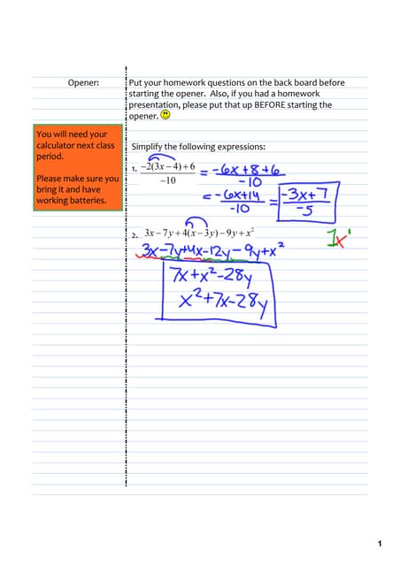 Algebra lab.module1.lesson5.posandneg | PPT