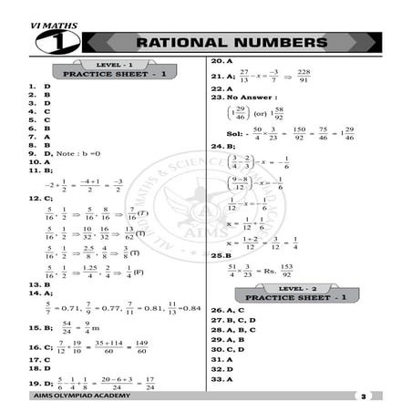 6TH-ADV-CH01-RATIONAL NUMBERS | PDF | Free Download