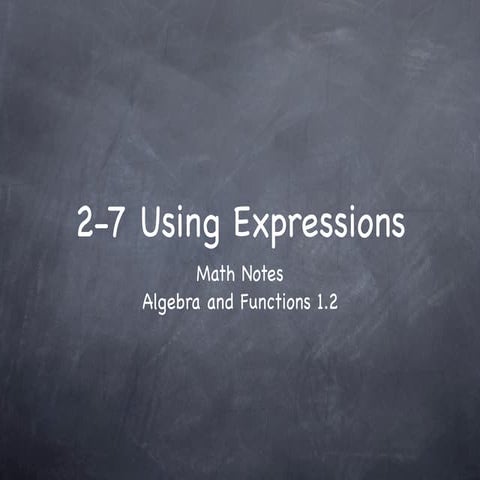 2-7 Using Expressions | KEY