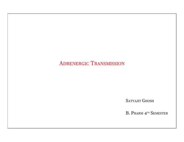 Introduction to Adrenergic receptors & Types | PPTX