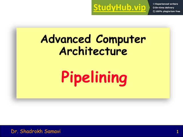 2-Advanced Computer Architecture Pipelining | PPT 2-Advanced Computer Architecture Pipelining | PPT