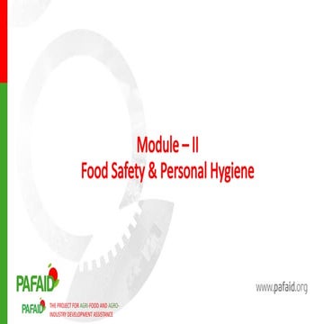 Food Safety and Personal Hygiene in food | PPTX