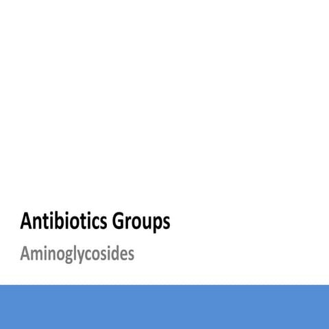 Antibiotic Groups - Aminoglycosides | PPTX