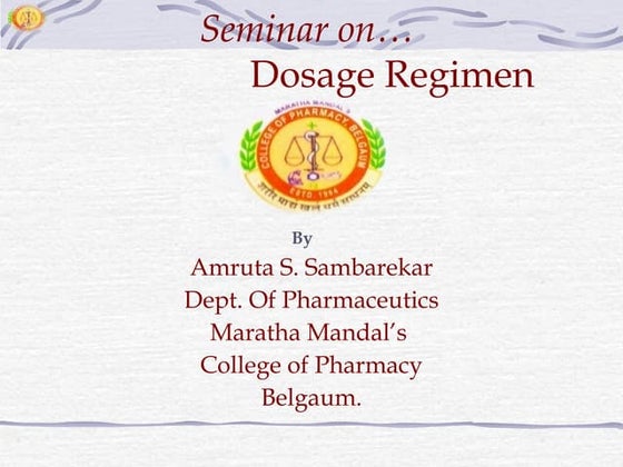 Dosage regimen | PPT