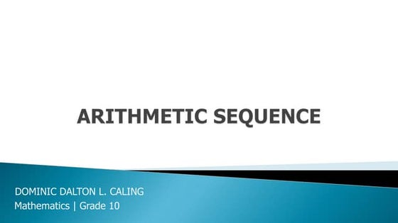 Arithmetic Sequence And Series Pptx Physics Science