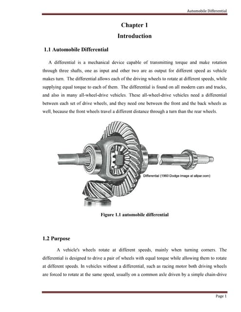 Automobile Differential System | PPTX | Off-Road Vehicles | Auto Body ...