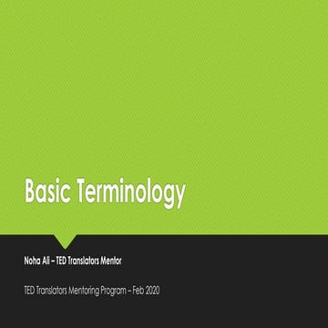 Translation: Basic Terminology | PDF