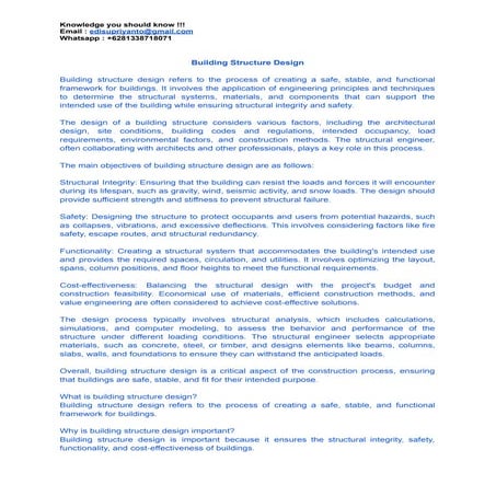 Structural Design Process: Step-by-Step Guide for Buildings | PDF