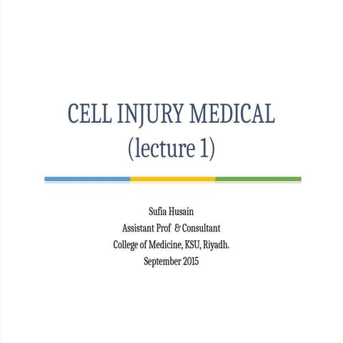 Cell injury and Cellular Adaptation: Pathology | PPTX