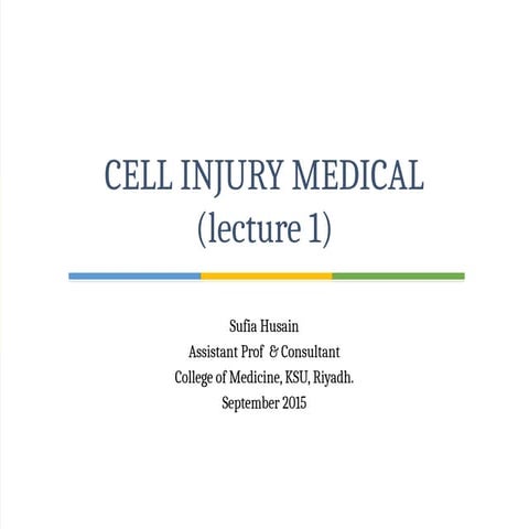 Cell injury and Cellular Adaptation: Pathology | PPTX