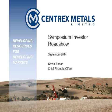Centrex Metals (ASX:CXM) Investor Presentation September 2014 | PDF