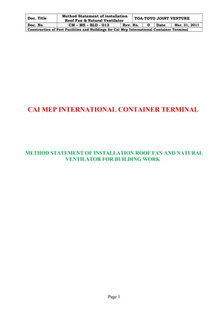 Piling work method statement cm- ms- bw - 002 | DOC