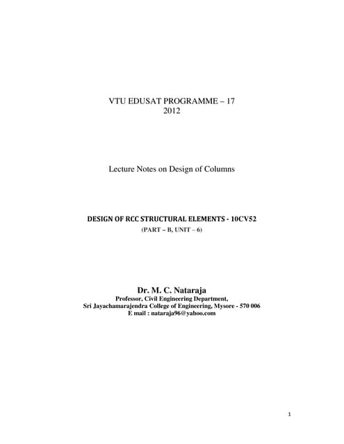 Design of column according ACI codes | PPTX