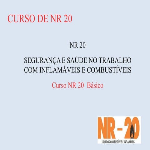 Treinamento NR 20 - Líquidos e Combustíveis Inflamáveis | PDF