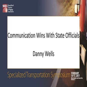 2017 STS - COMMUNICATIONS WINS WITH STATE OFFICIALS (Danny Wells) | PPT
